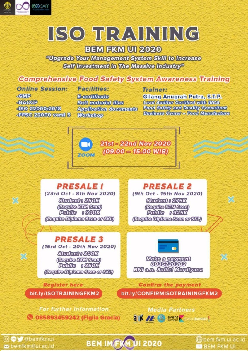 [ISO TRAINING BEM FKM UI 2020] | Event - Eventkampus.com