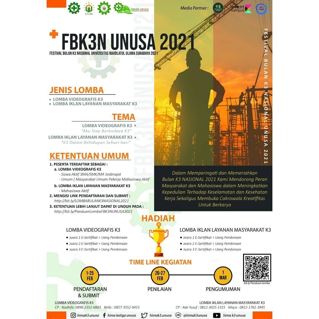FESTIVAL BULAN K3 NASIONAL UNUSA 2021 | Event - Eventkampus.com