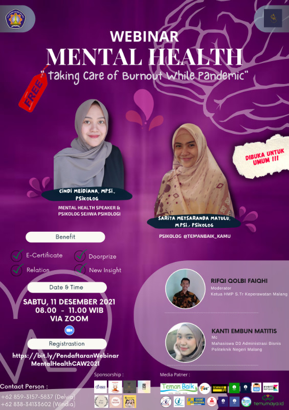 Webinar Mental Health : Taking Care of Burnout While Pandemic | Event ...