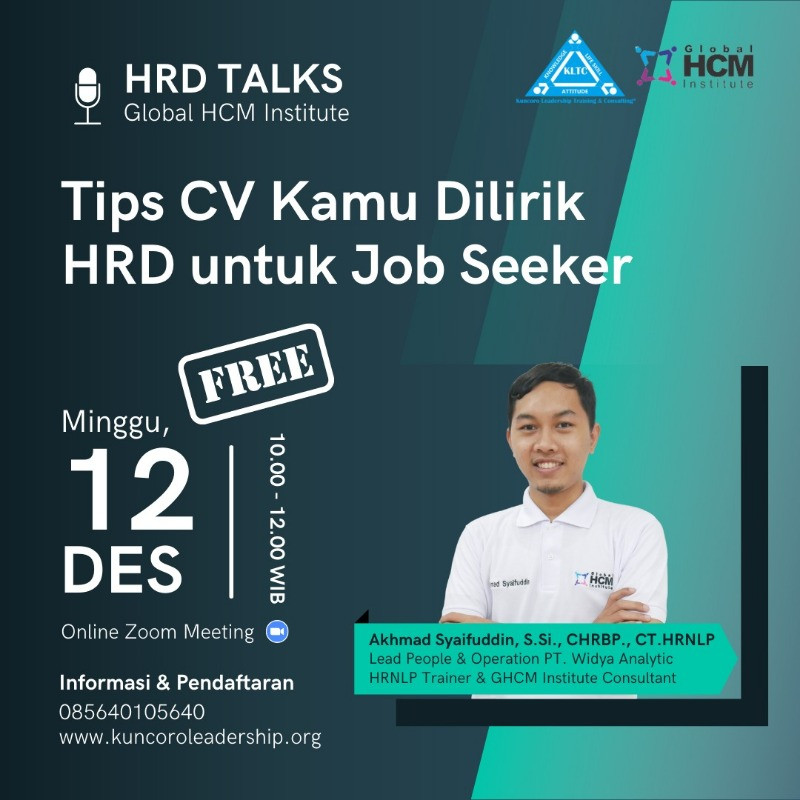 HRD TALKS "Tips CV Kamu Dilirik HRD untuk Job Seeker" | Event ...