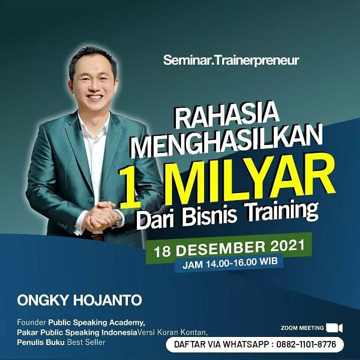 Seminar;Trainerpreneur "Rahasia Menghasilkan 1 Milyar Dari Bisnis ...