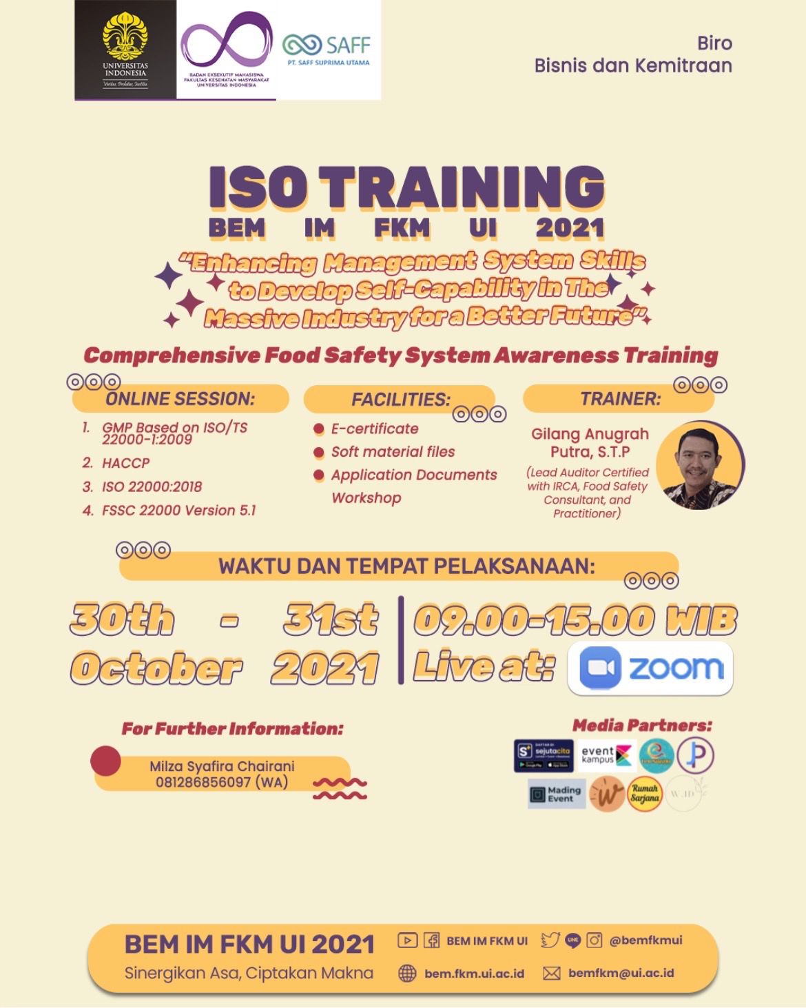 [ISO TRAINING 2 BEM IM FKM UI 2021]⁣ | Event - Eventkampus.com